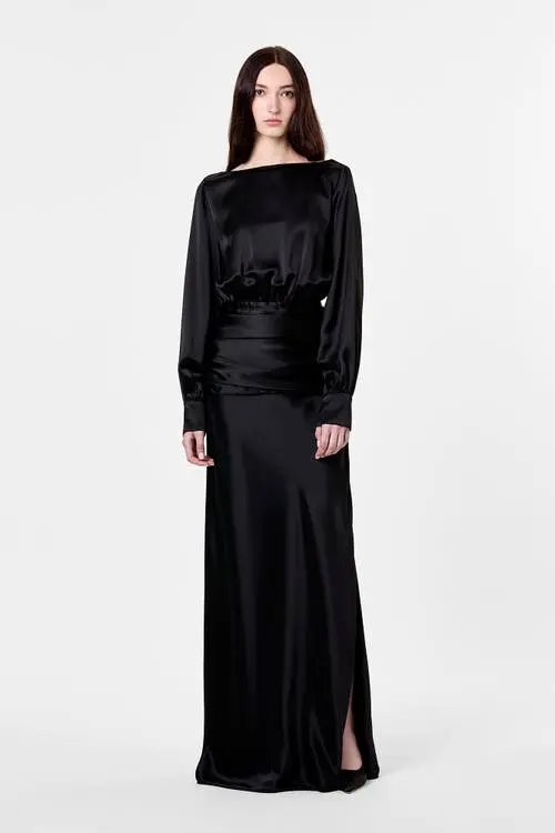 NICHOLAS Samina Long-sleeve Gown - Black