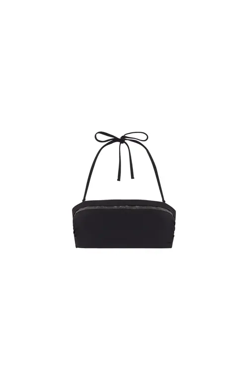 Brunello Cucinelli Bandeau Bikini Top With Monili - Black