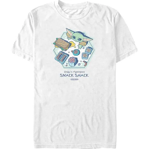 STAR WARS: THE MANDALORIAN AND GROGU Star Wars The Mandalorian And Grogu The Child Hyperspace Snack Shack Graphic T-shirt - White