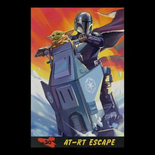 STAR WARS: THE MANDALORIAN AND GROGU At Rt Escape Comic Art Short Sleeve Graphic T-shirt