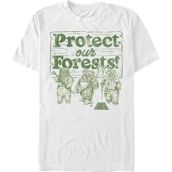 STAR WARS Ewok Protect Our Forests Graphic Tee - White