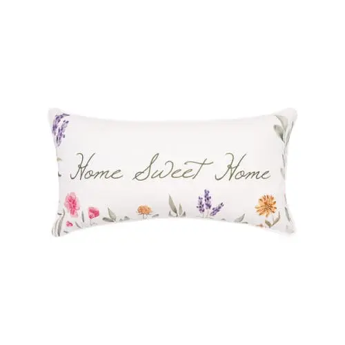 C&F HOME Home Sweet Home" April Showers Cotton Blend Lumbar Accent Pillow 12" X 24 - White