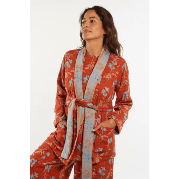 Ace & Jig Ryan Wraparound Robe Jacket - Birdcage