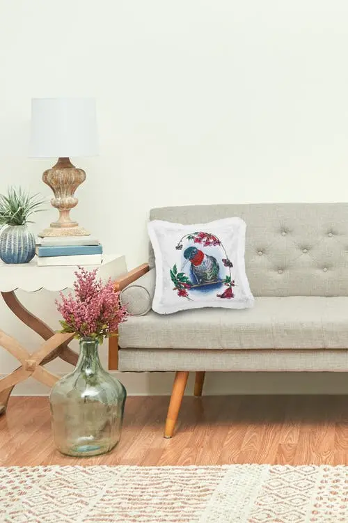 C&F HOME Botanical Hummingbird Hd Printed Cotton Blend Accent Throw Pillow 18" X 18