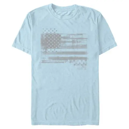 LOST GODS Monochromatic American Flag Short Sleeve Graphic T-shirt - Light Blue