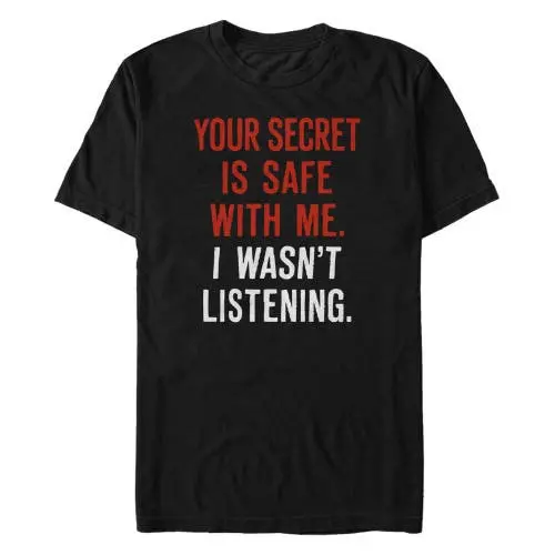 LOST GODS Secret Is Safe With Me Short Sleeve Graphic T-shirt - Black