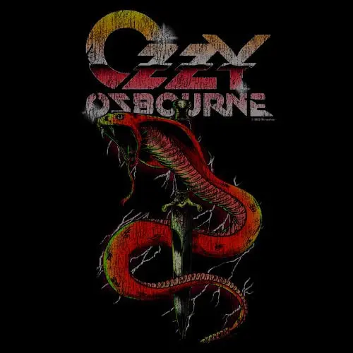 OZZY OSBOURNE Distressed Cobra Logo Short Sleeve Graphic T-shirt