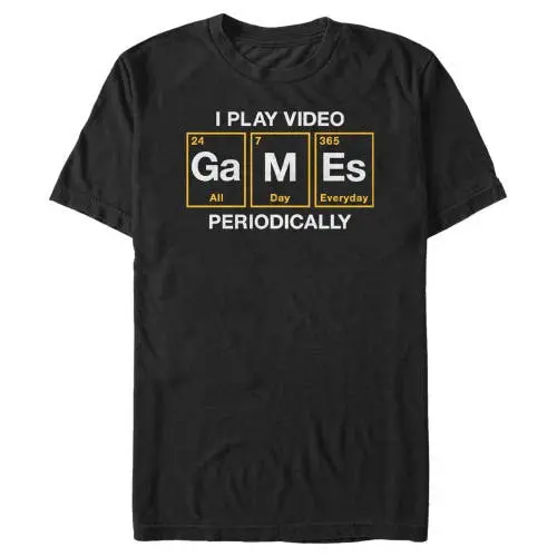 LOST GODS I Play Video Games Periodically Graphic T-shirt - Black