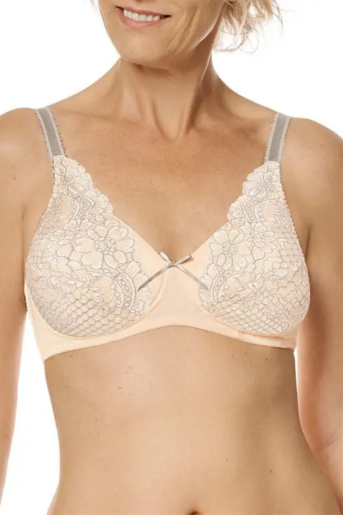 AMOENA Alina Padded Wire-free Bra - Light Rose/grey