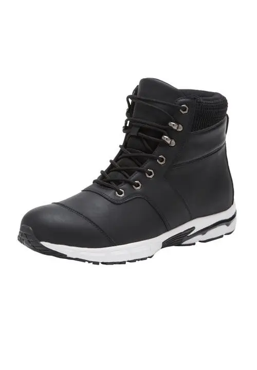 KINGSIZE Water-resistant Lace-up Sneaker Boots - Black