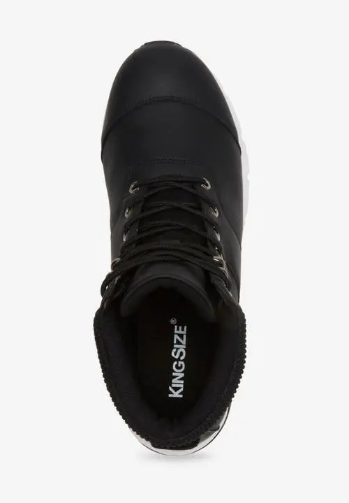 KINGSIZE Water-resistant Lace-up Sneaker Boots - Black