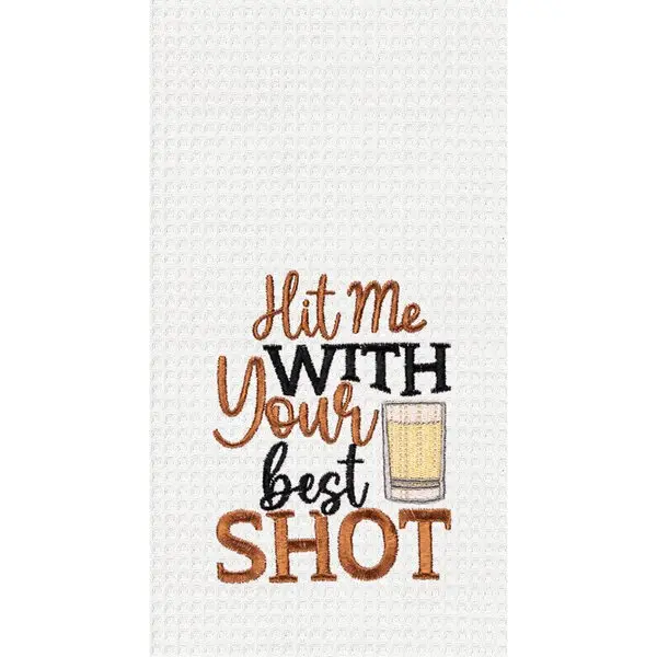 C&F HOME Hit Me With Your Best Shot" 100% Cotton Waffle Weave Dishtowel - Orange