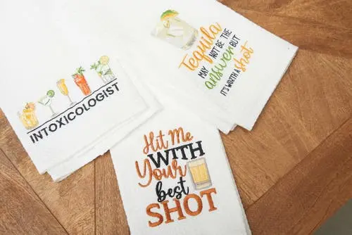 C&F HOME Hit Me With Your Best Shot" 100% Cotton Waffle Weave Dishtowel