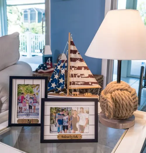 BEACHCOMBERS Anchored Faith 4x6 Wood Photo Picture Frame