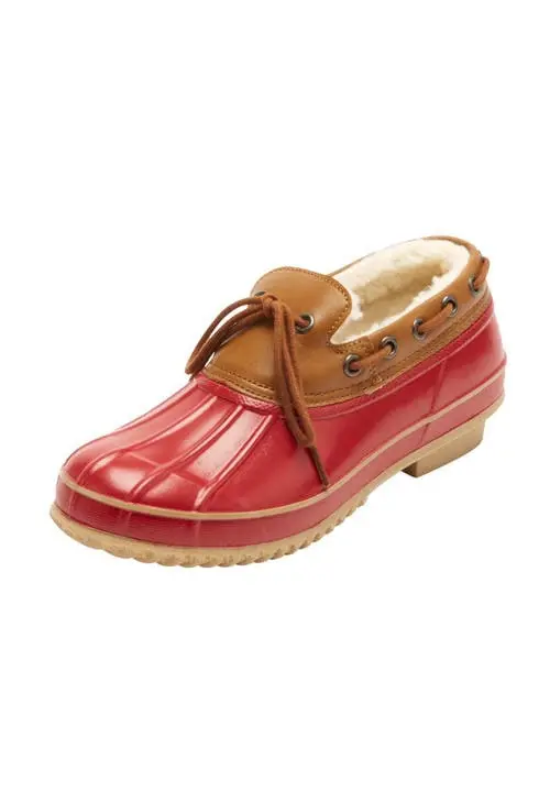 COMFORTVIEW Waterproof Rubber Slip-on With Faux Fur Lining - Classic Red