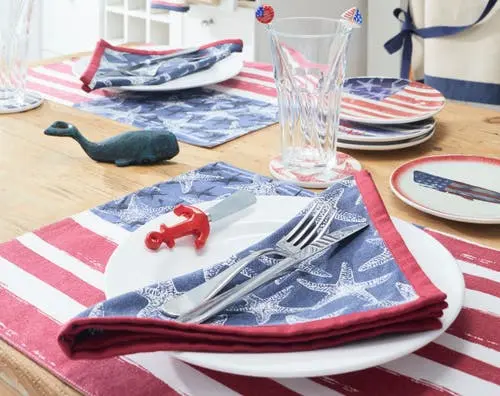 BEACHCOMBERS American Flag Starfish 100% Cotton Beach Towel 29.5" X 59