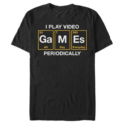 LOST GODS Periodic Table Video Games Graphic T-shirt - Black