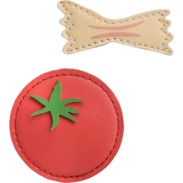 JOLLITY & CO Pasta And Tomato Vegan Leather Hair Clip Set - Assorted Pre-pack
