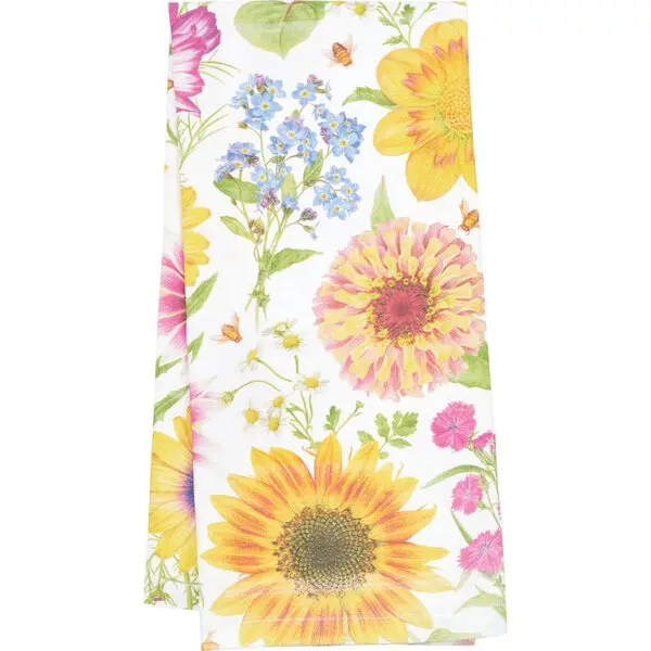 C&F HOME Spring Blooms Sunflower Cotton Kitchen Dishtowel - Orange
