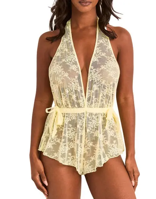 ADORE ME Danie Romper Lingerie - Light Yellow