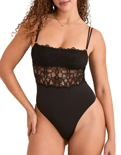ADORE ME Lace Bodysuit - Black