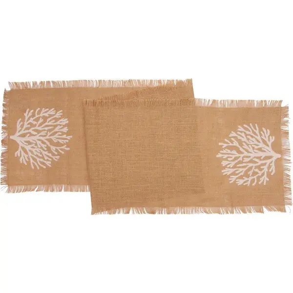C&F HOME Nature Coral Fringed Woven Machine Washable Table Runner 14" X 72 - Pink
