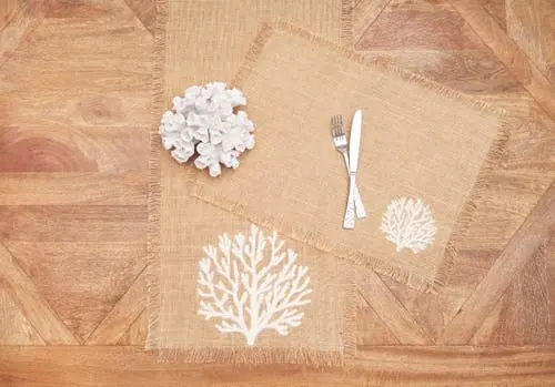 C&F HOME Nature Coral Fringed Woven Machine Washable Table Runner 14" X 72