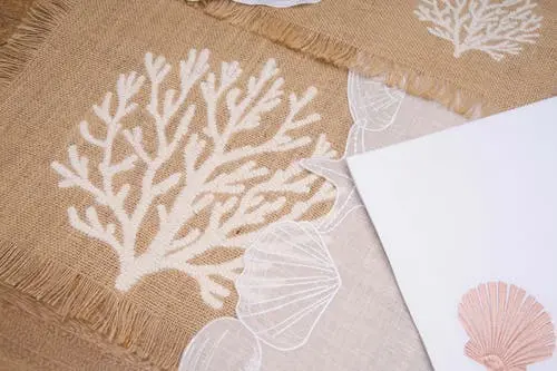 C&F HOME Nature Coral Fringed Woven Machine Washable Table Runner 14" X 72