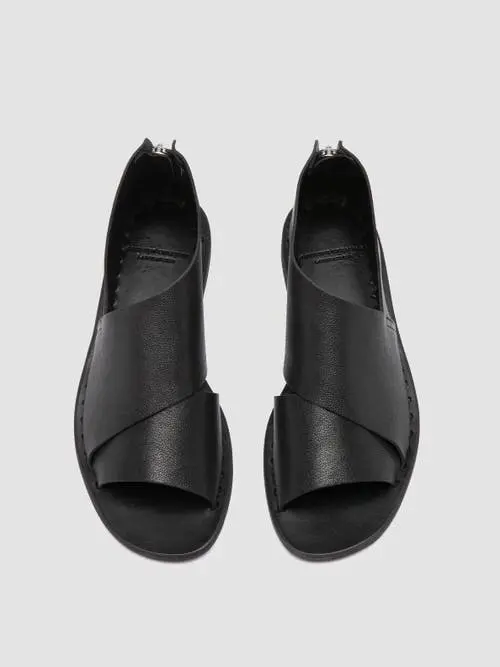 Officine Creative Itaca 046 Leather Peep-toe Shoes - Black