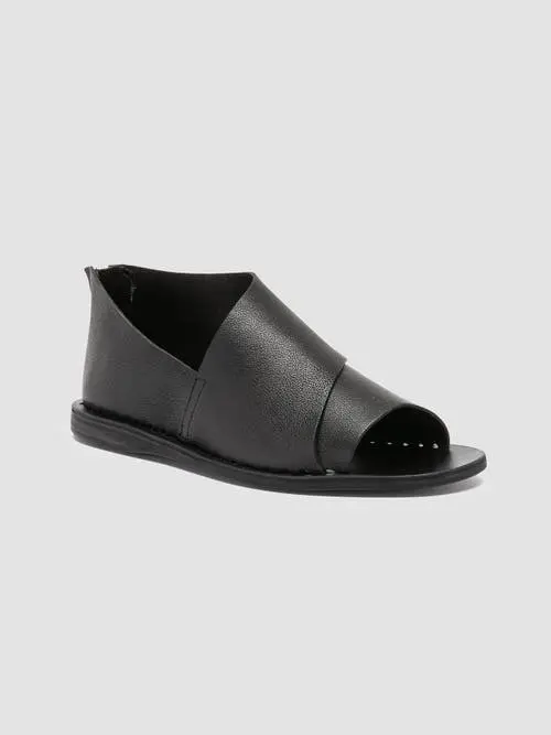Officine Creative Itaca 046 Leather Peep-toe Shoes - Black
