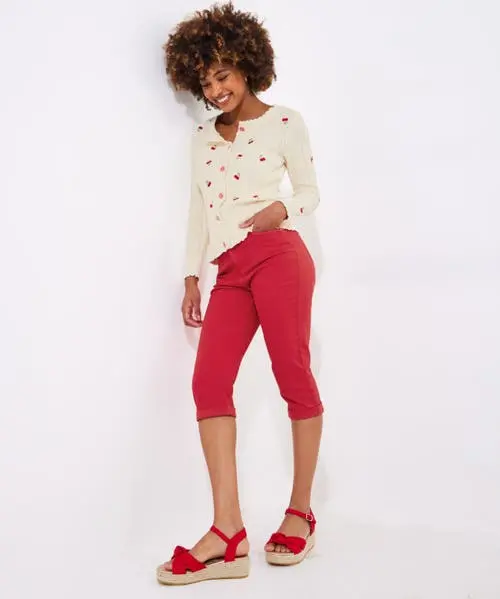 JOE BROWNS Stretch Denim Capri Pant - Vivid Red