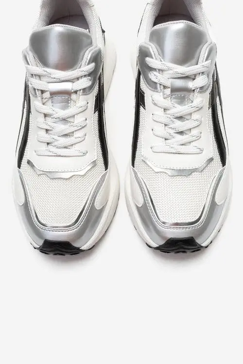 PROLOGUE SHOES Calina Lace-up Sneaker - Silver