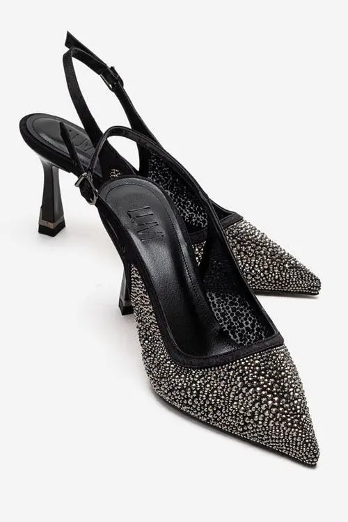 PROLOGUE SHOES Frea Slingback Stiletto Pumps - Black