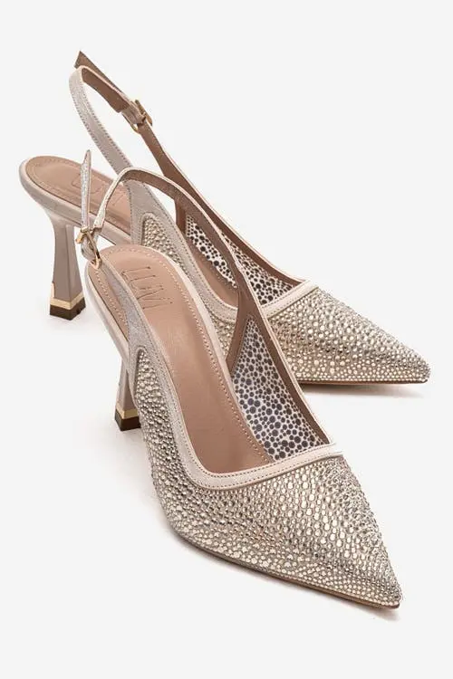 PROLOGUE SHOES Frea Slingback Stiletto Pumps - Nude