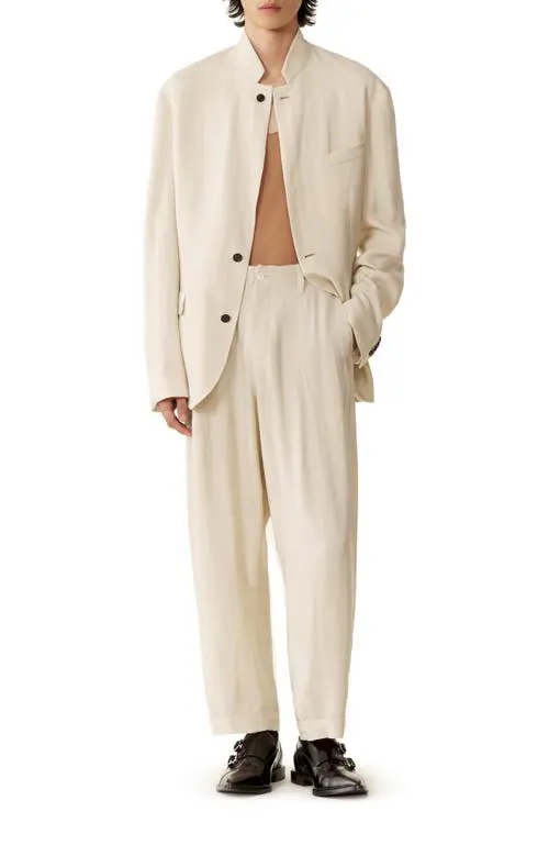 LANVIN Viscose Relaxed Fit Trousers - Milk