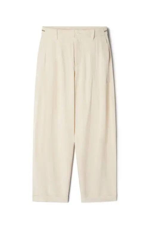 LANVIN Viscose Relaxed Fit Trousers - Milk