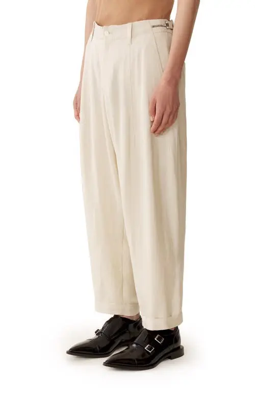 LANVIN Viscose Relaxed Fit Trousers - Milk