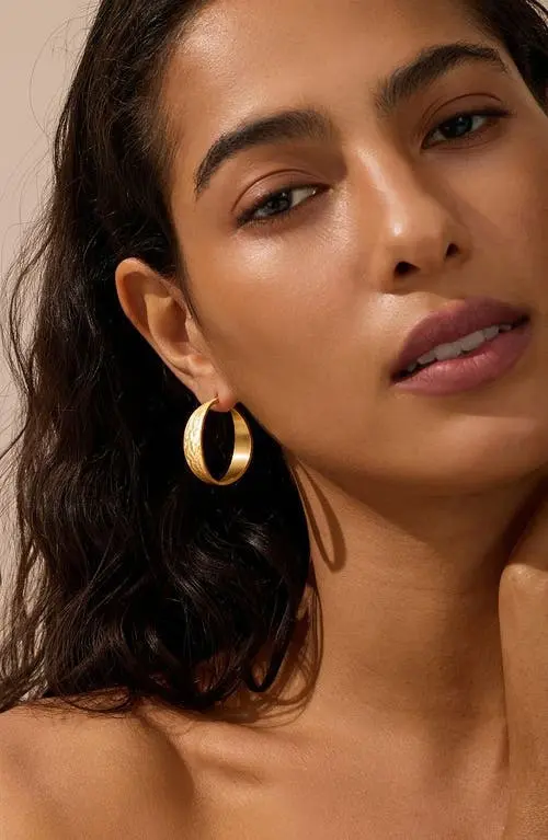SATYA JEWELRY Shine Bright Hammered Hoop Earrings