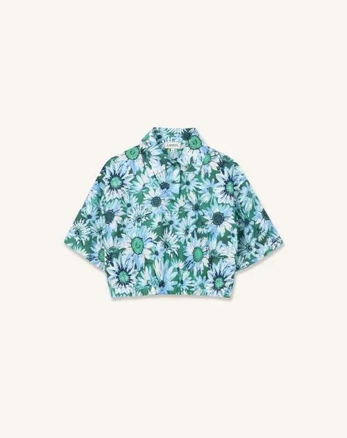 LANVIN Floral Viscose And Silk Blouse - Jade