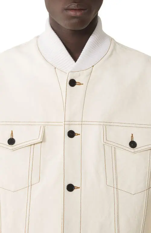 LANVIN Teddy Jacket In Denim - White/beige