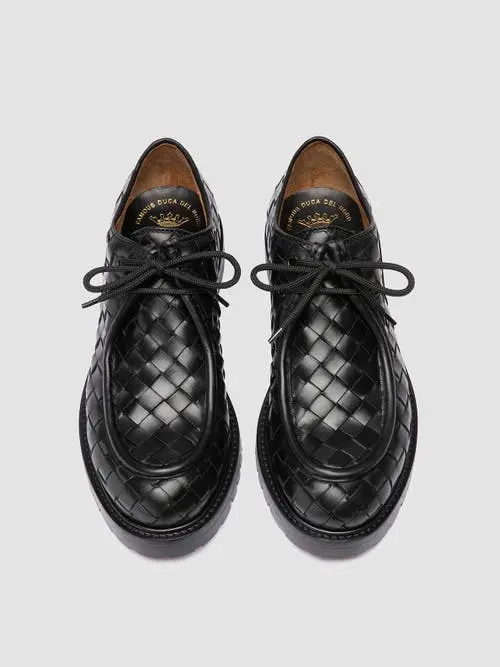 Officine Creative Boss 015 Woven Leather Derby Shoes