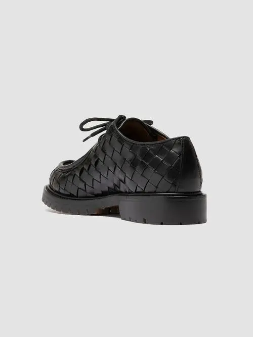Officine Creative Boss 015 Woven Leather Derby Shoes
