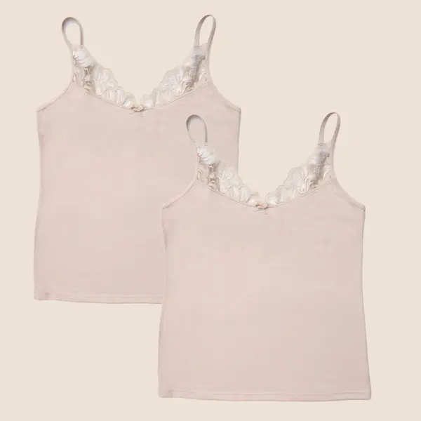MEADOW Luna Lace Cami 2-pack - Buff