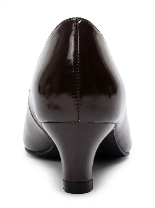PROLOGUE SHOES Versay Pointed Toe Kitten Heel Pumps - Dark Brown