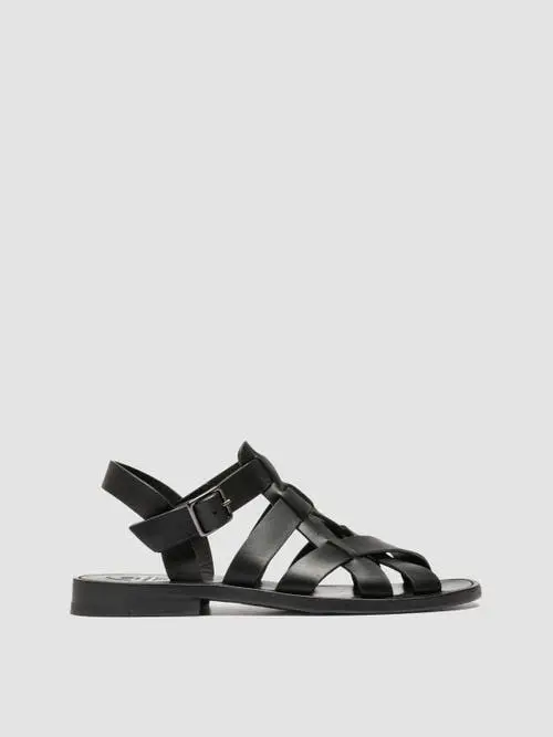 Officine Creative Ganema 105 Leather Fisherman Sandals - Black