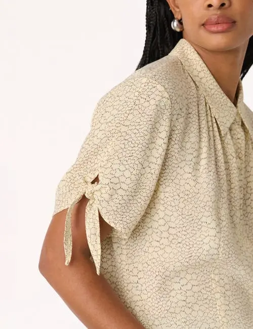 Whistles Dashed Marks Tie Sleeve Shirt - Ivory/multi