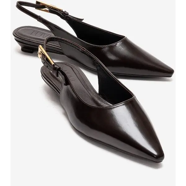 PROLOGUE SHOES Jenna Slingback Pointed Toe Pump - Brown