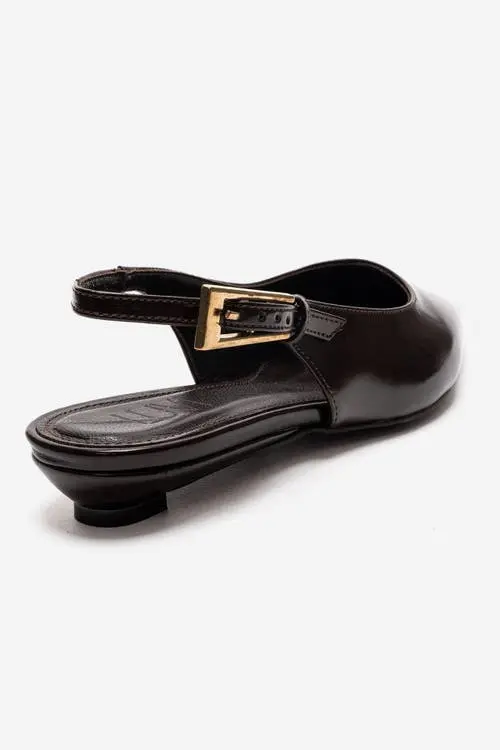 PROLOGUE SHOES Jenna Slingback Pointed Toe Pump - Brown