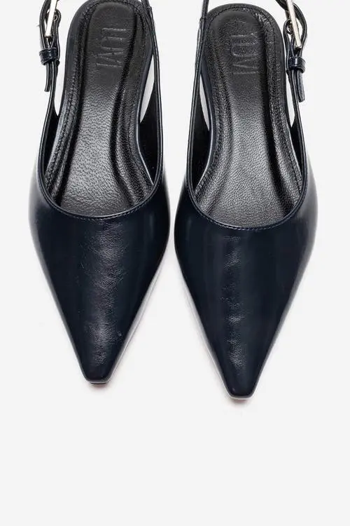 PROLOGUE SHOES Jenna Slingback Pointed Toe Pump - Navy