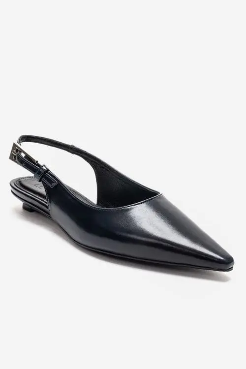 PROLOGUE SHOES Jenna Slingback Pointed Toe Pump - Navy